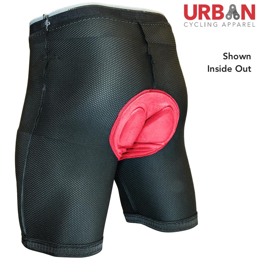 Urban Cycling Padded Undershorts Underliner with Premium Antibacterial ...