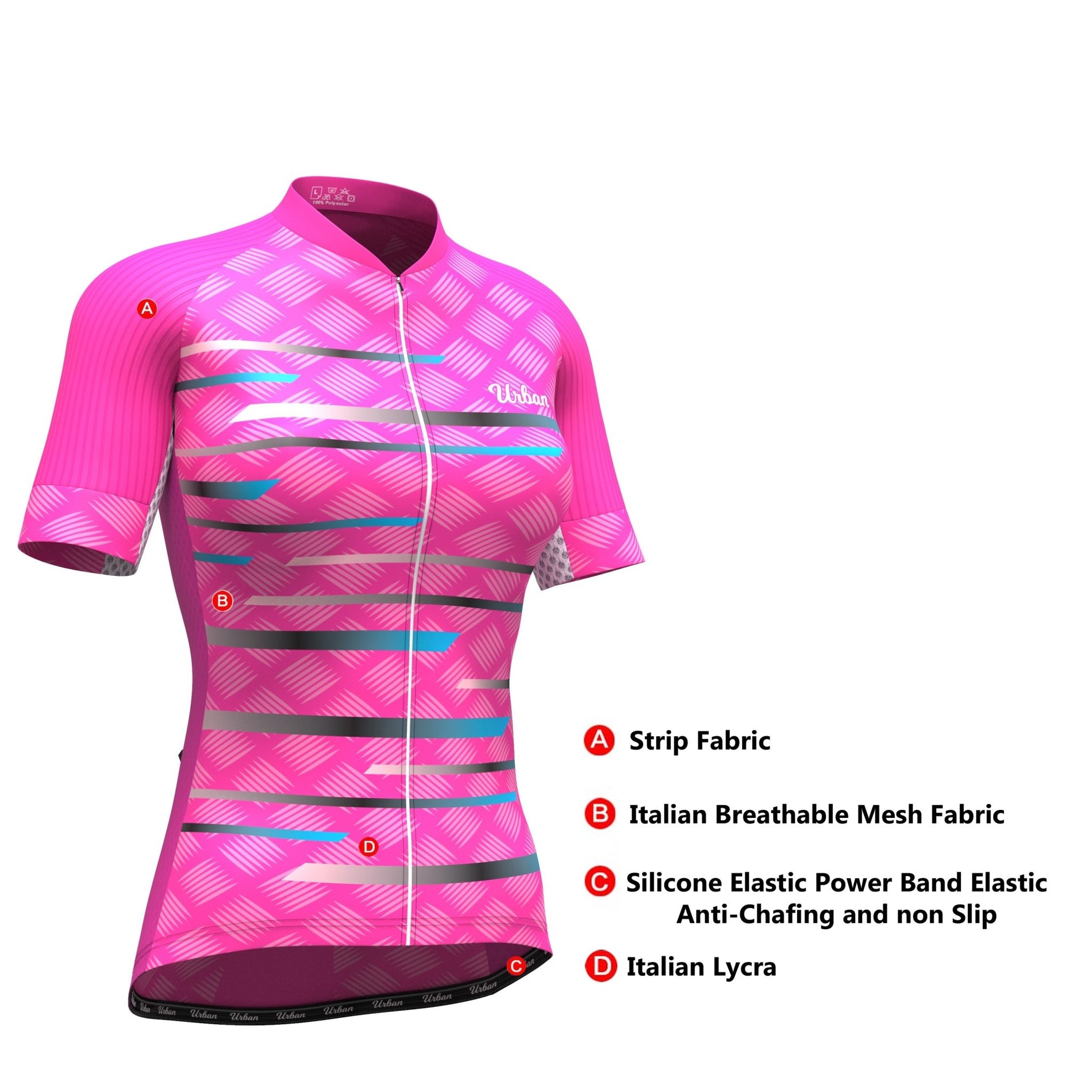 Women's Pro Series Pink Cycling Short Sleeve Jerseys / Bib Shorts ...